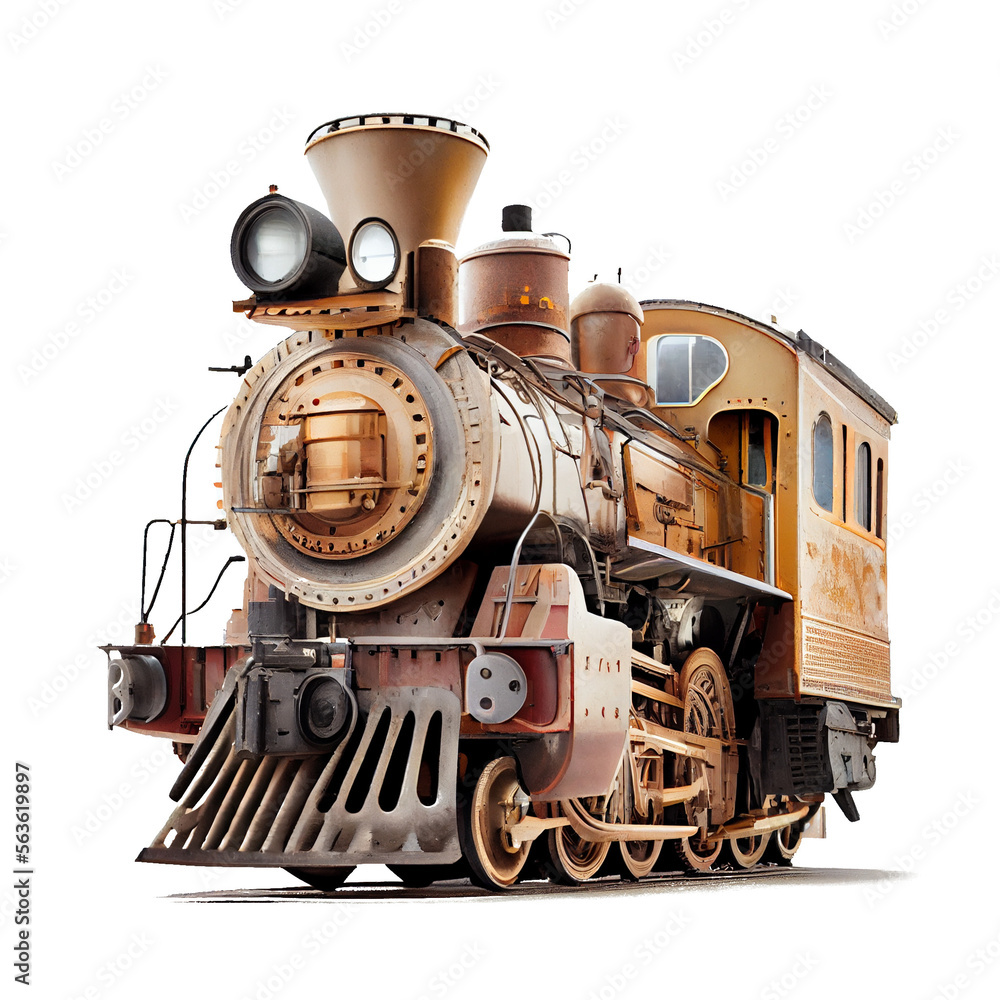 Generative AI. old train on transparent background Stock Illustration ...