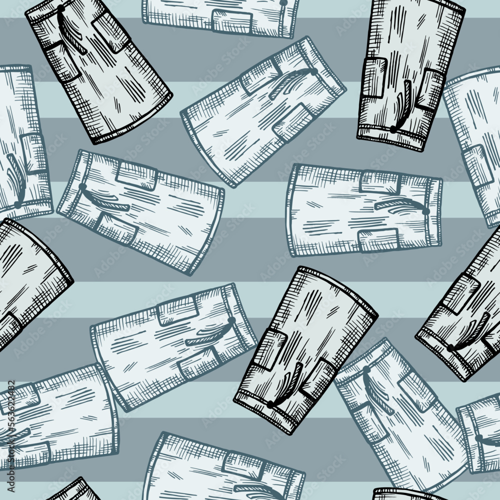 Aprons engraved seamless pattern. Vintage background for kitchen in ...