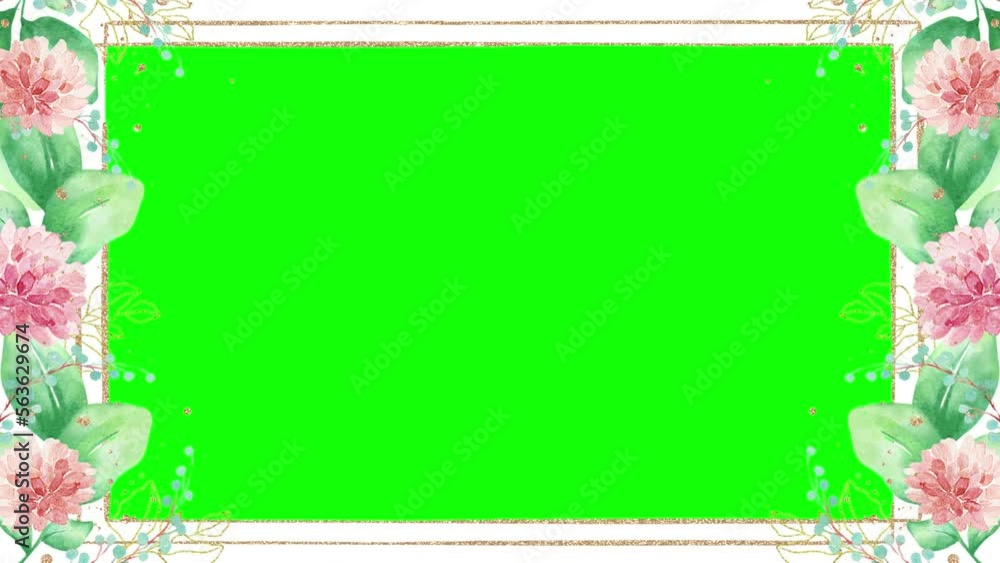 animated wedding invitation template with green screen chroma key Stock ...
