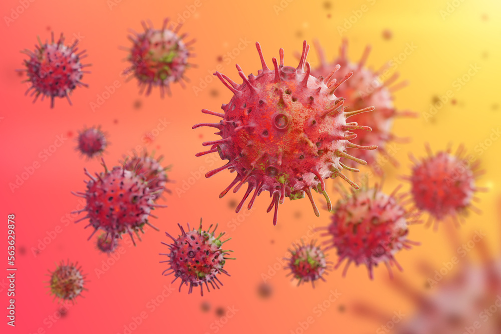 Kraken variant coronavirus. Covid strain in human blood. Mutated ...