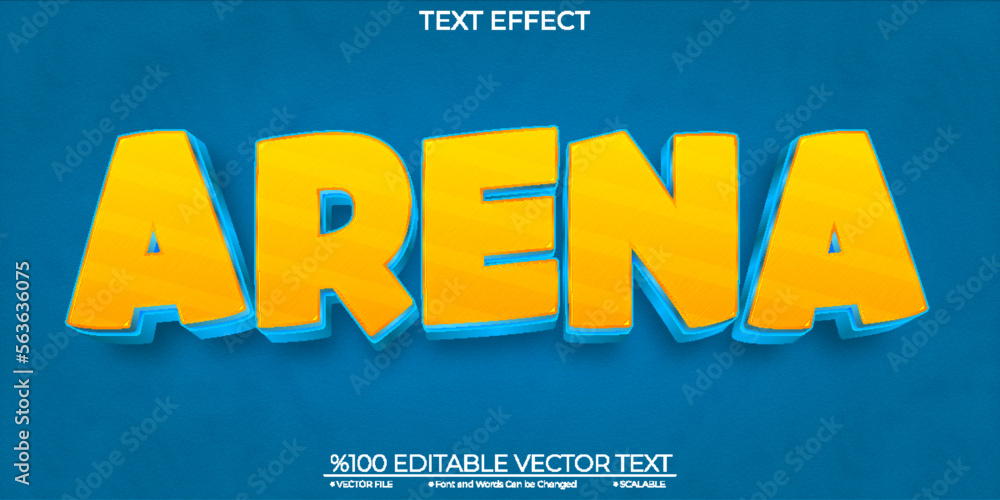 Cartoon Text Effect Blue and Blue Arena Editable and Scalable Template ...
