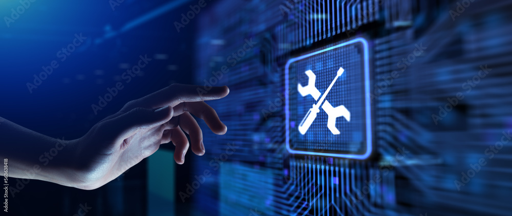 Technical support customer service guarantee quality assurance. Hand ...