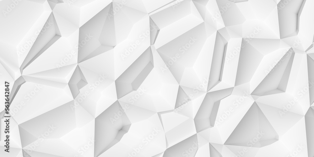 Random shifted white polygon geometrical prism structure pattern ...
