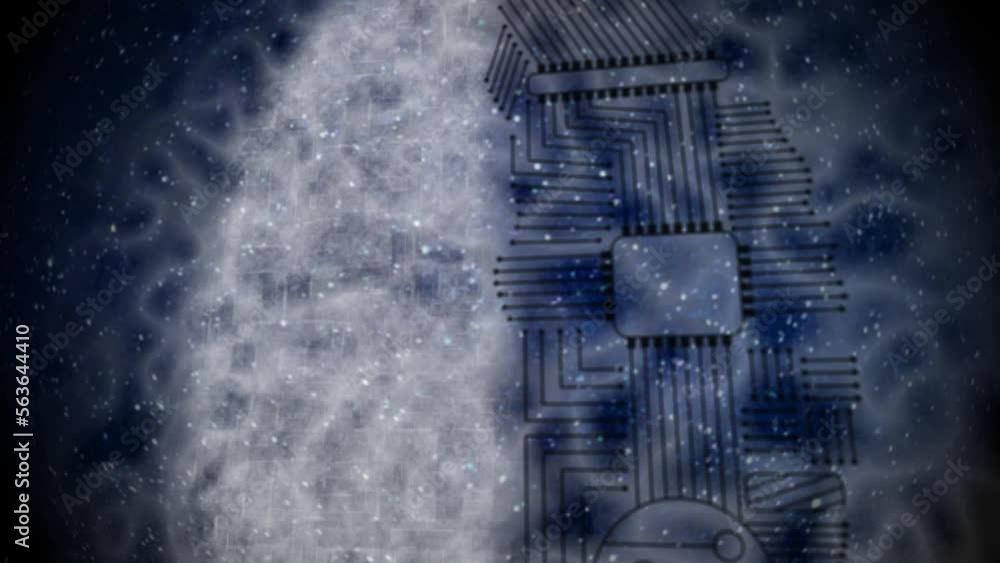 Artificial Intelligence Brain Animation. Big Data Flow. Intellectual ...