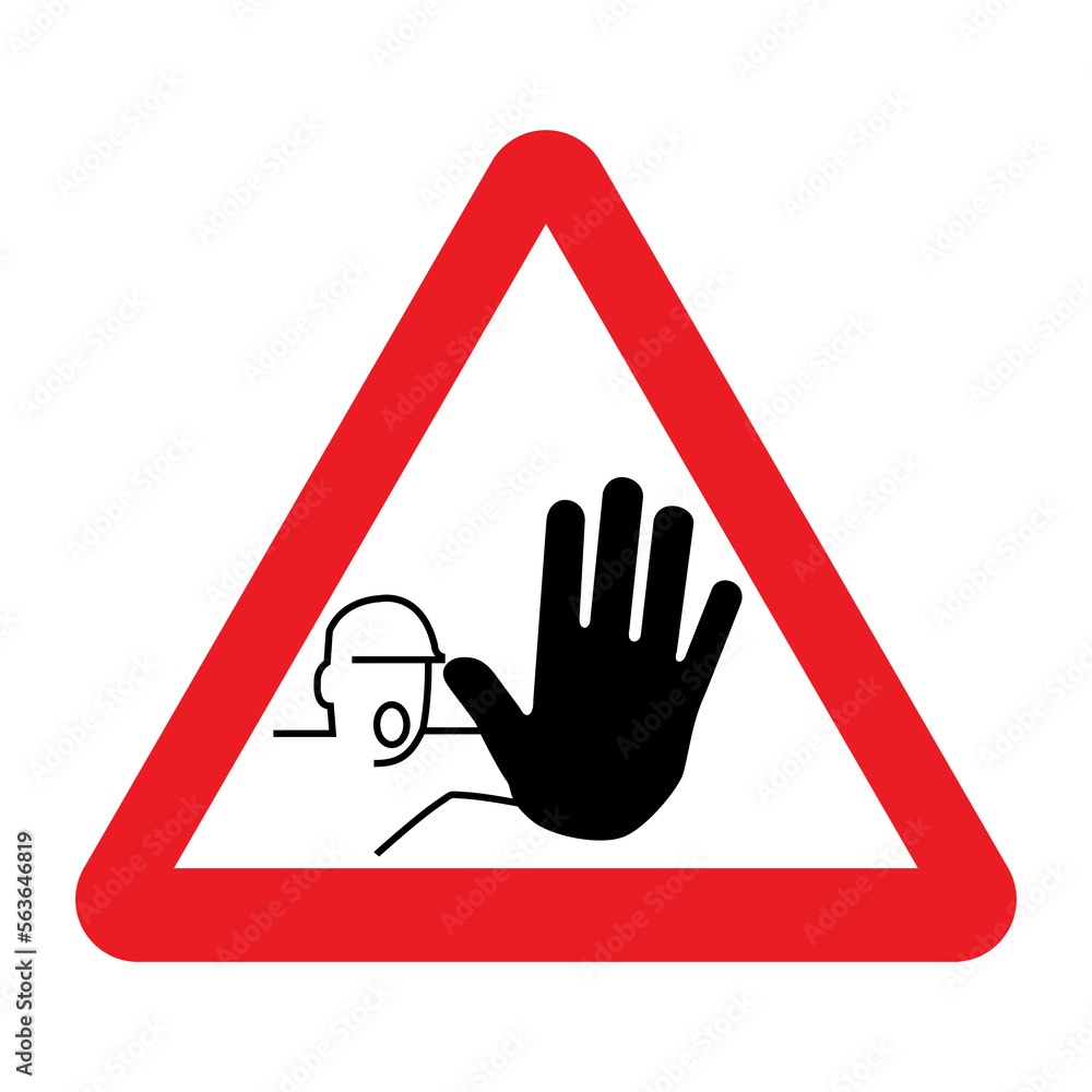 No unauthorized entry sign. Vector illustration of red triangle sign ...