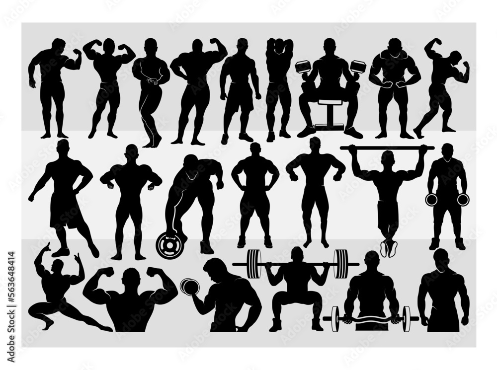 Bodybuilder SVG, Gym Svg, Muscle Man Svg, Workout Svg, Fitness Svg ...