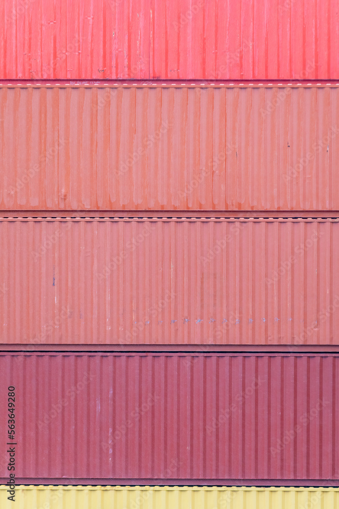 Stack of shipping containers with no numbers and without logos, import ...