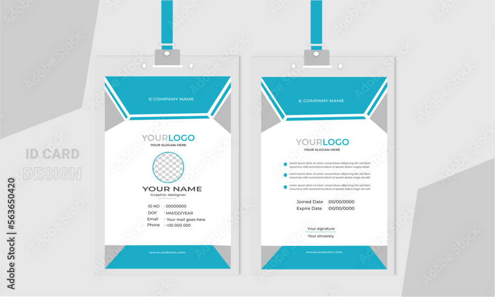 Simple and Clean Employee ID Card Design Template. professional ...