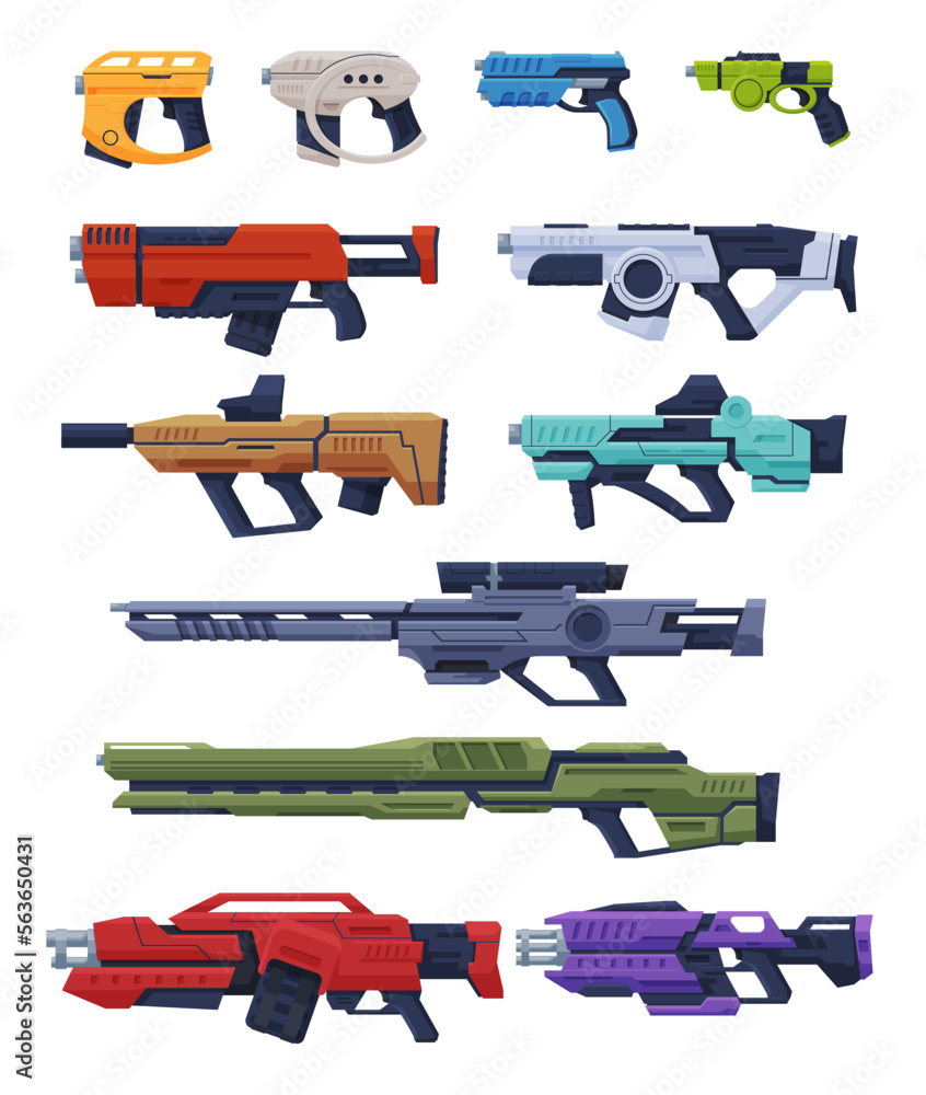 Futuristic weapons for games. Laser weapons of the future. Space ...