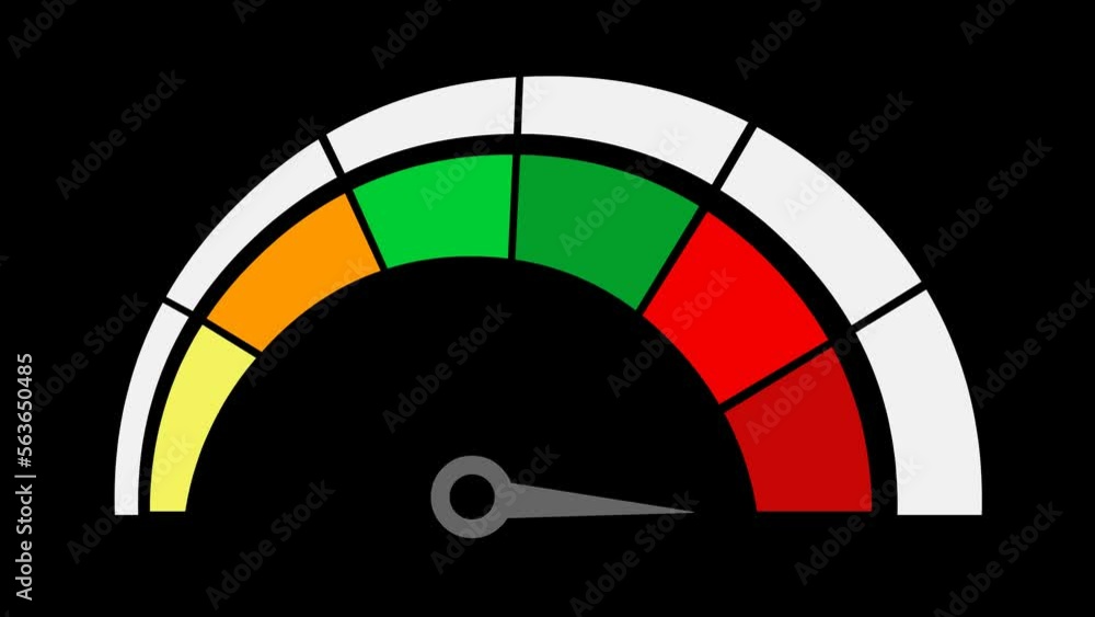 animation icon of a speedometer, on a transparent background with alpha ...