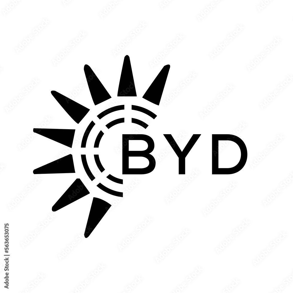 BYD letter logo. BYD image on white background and black letter. BYD ...
