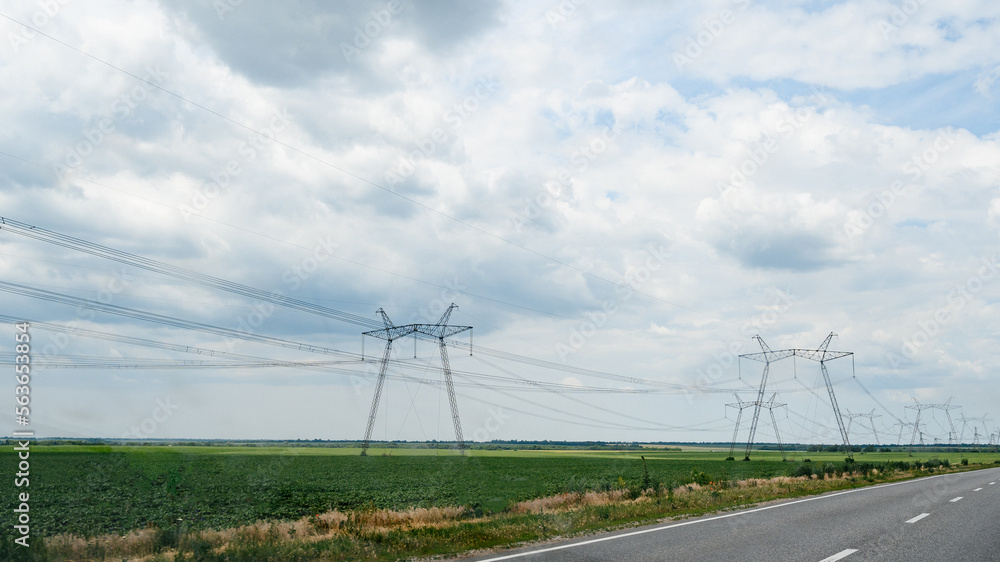 High -voltage line of Ukrainian power grids before the war in Ukraine ...
