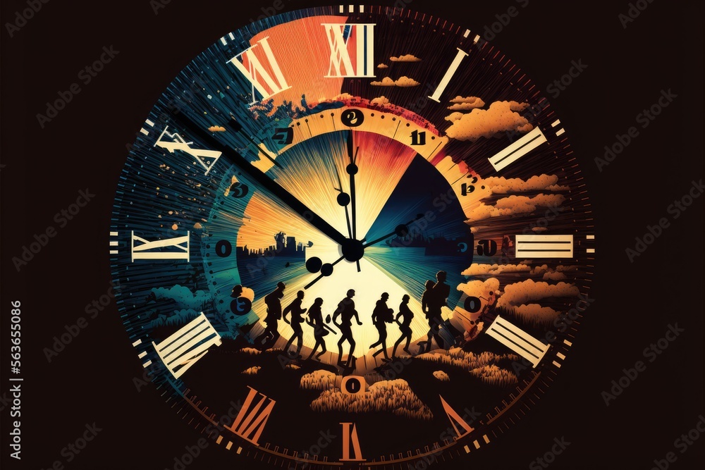 AI generated illustration of a clock ticking time - Memento Mori ...