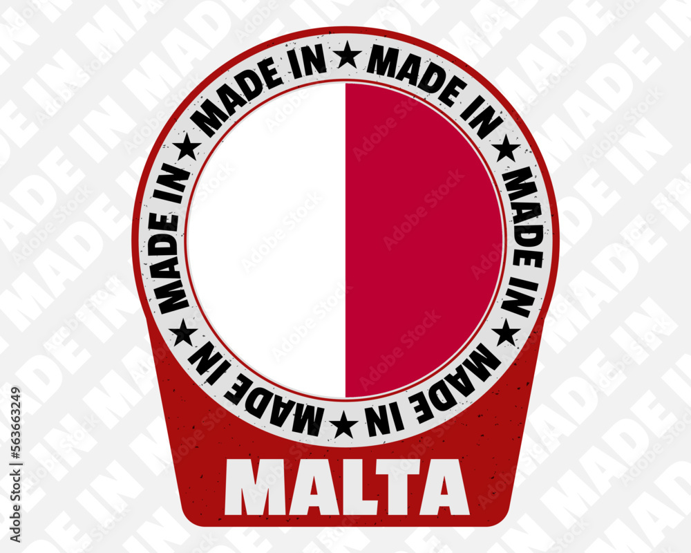 Made in Malta vector badge, simple isolated icon with country flag ...