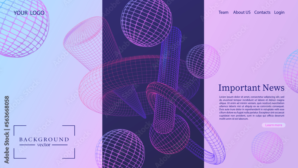 Technology, science, background for website. Template scientific ui ...