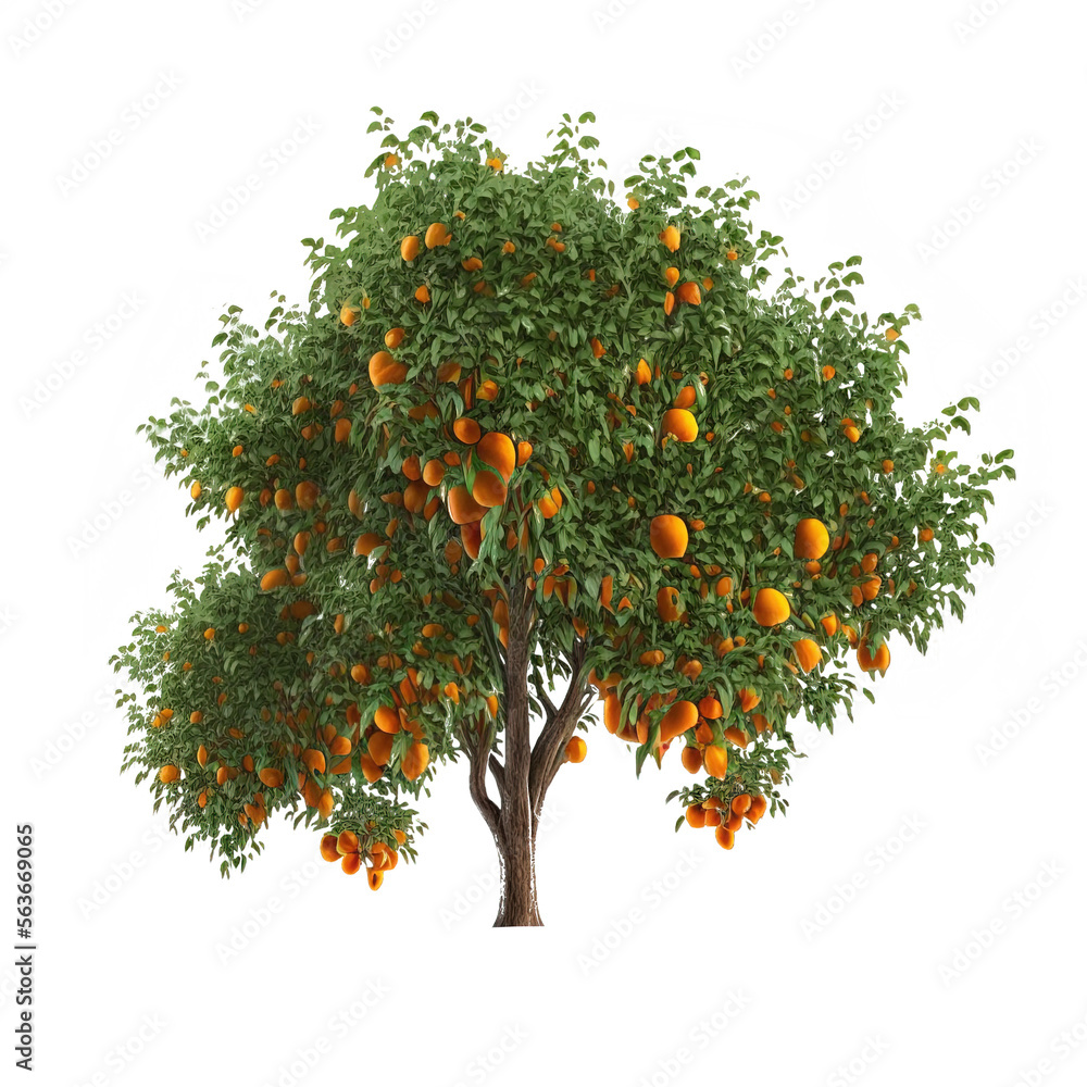 Single Isolated Mango Tree on transparent background PNG Stock ...