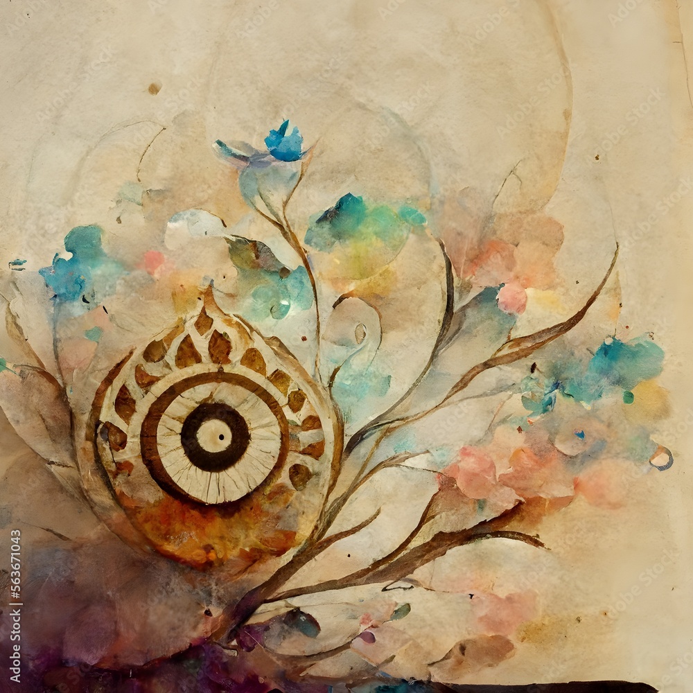 om aum wallpaper pale all colors creative original old old paper ...