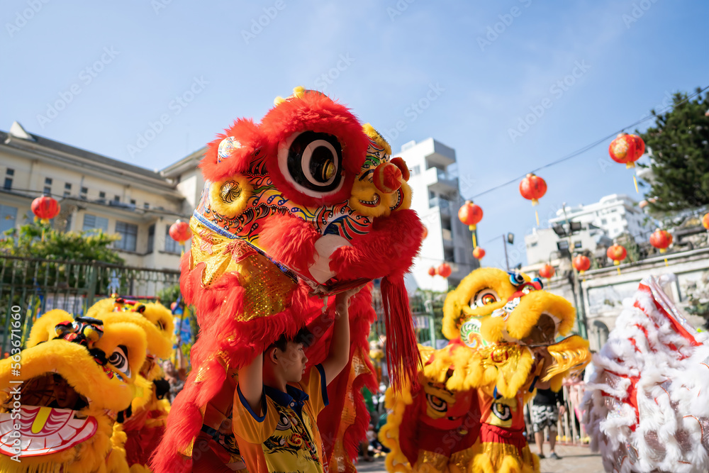 dragon-and-lion-dance-show-in-chinese-new-year-festival-tet-festival