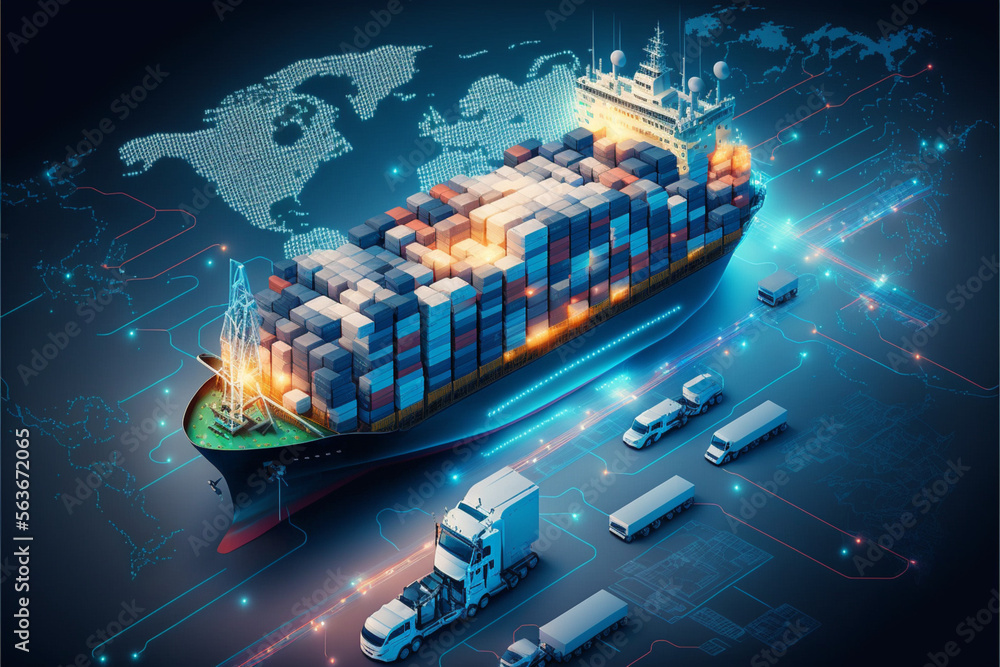 Transportation and logistic network distribution growth. Container ...