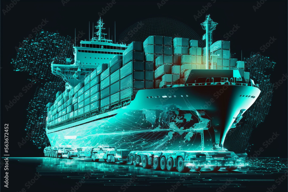 Transportation and logistic network distribution growth. Container ...