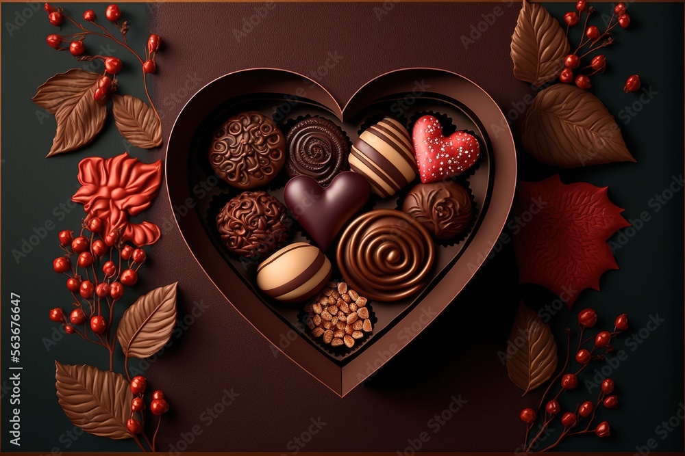Chocolate box Valentine's Day woman's day wallpaper with copy space for ...