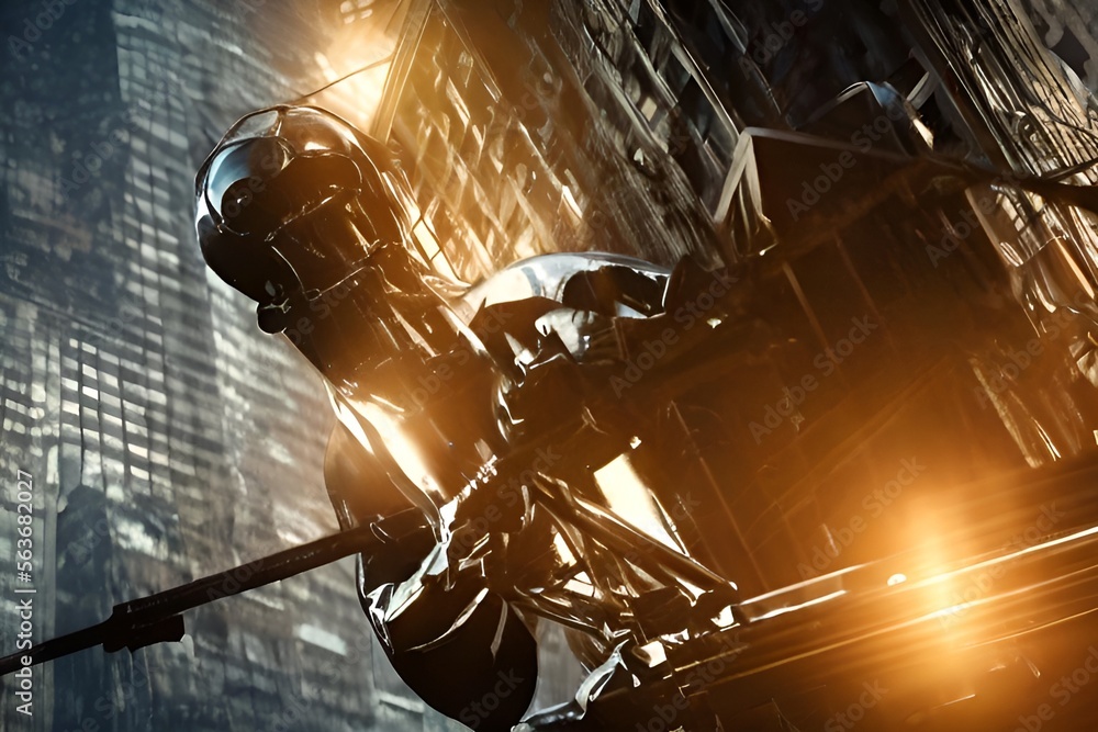 bionic futristic robot cop cyborg AI generated content Stock ...