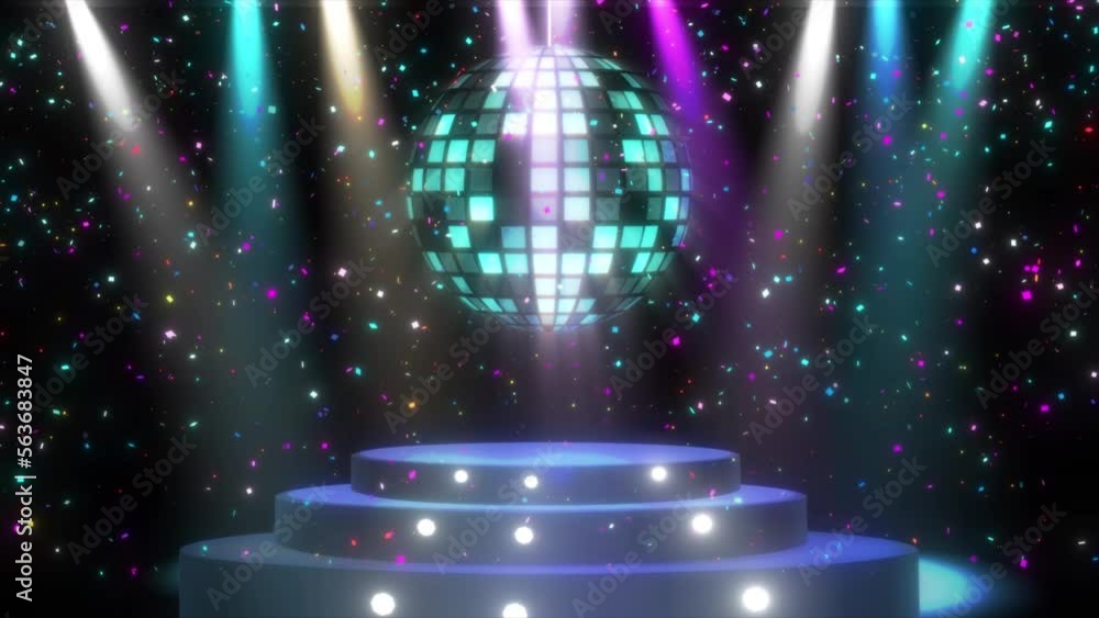 Realistic 3d Stage And Light Effects Moving On Background. Spot Light ...