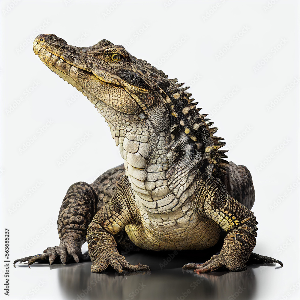 Chinese Alligator full body image with white background ultra realistic ...