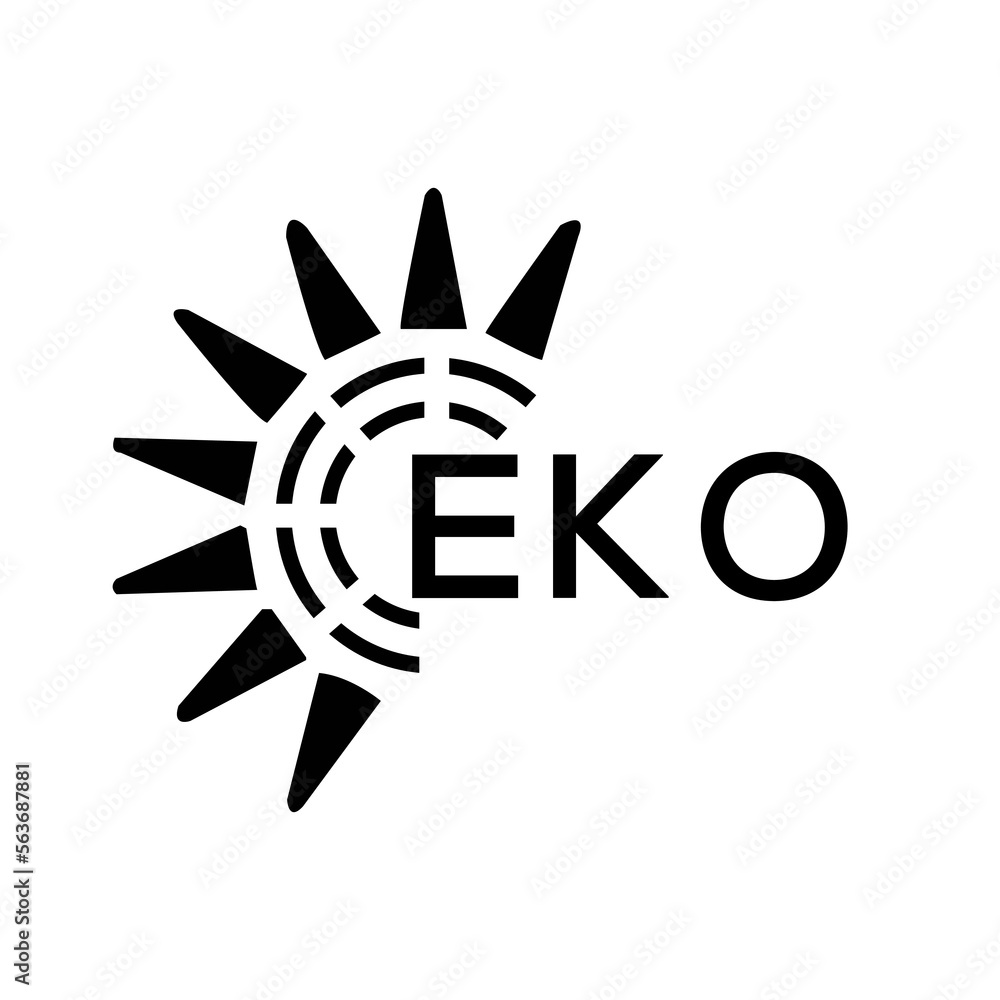 EKO letter logo. EKO image on white background and black letter. EKO ...