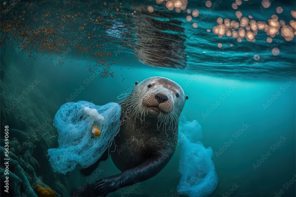 Ilustração do Stock: Sea Otter's Plight - The Devastating Impact of ...
