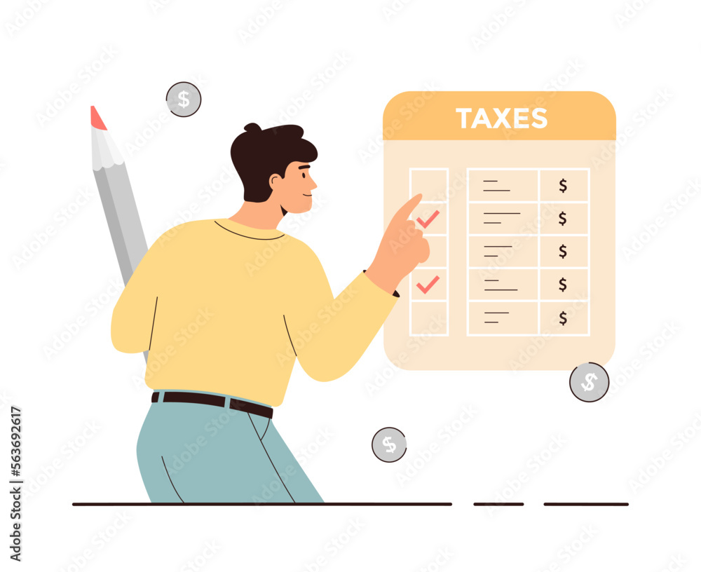 Online tax payment vector illustration. Government taxation concept ...