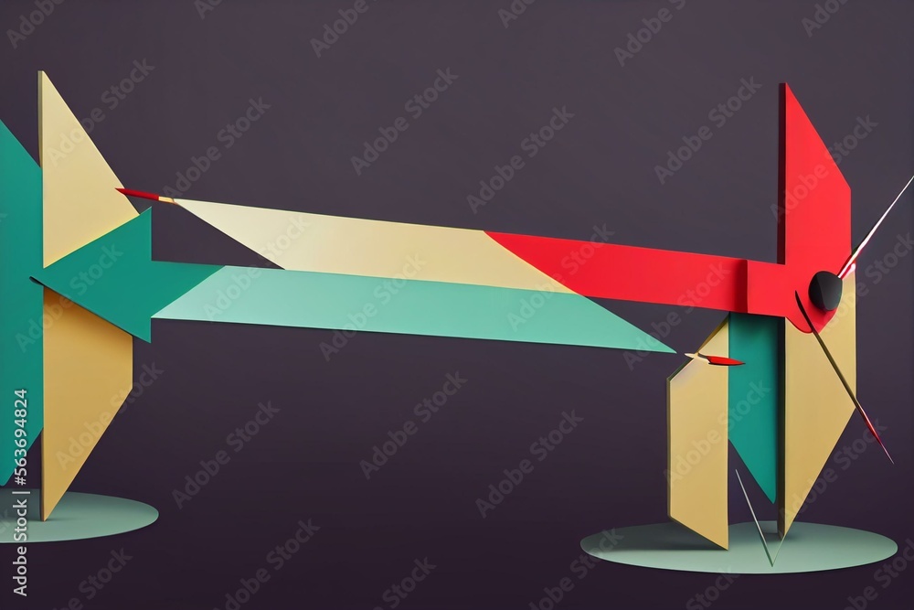 Financial arrows up and down. Vector graph with green and red arrows ...