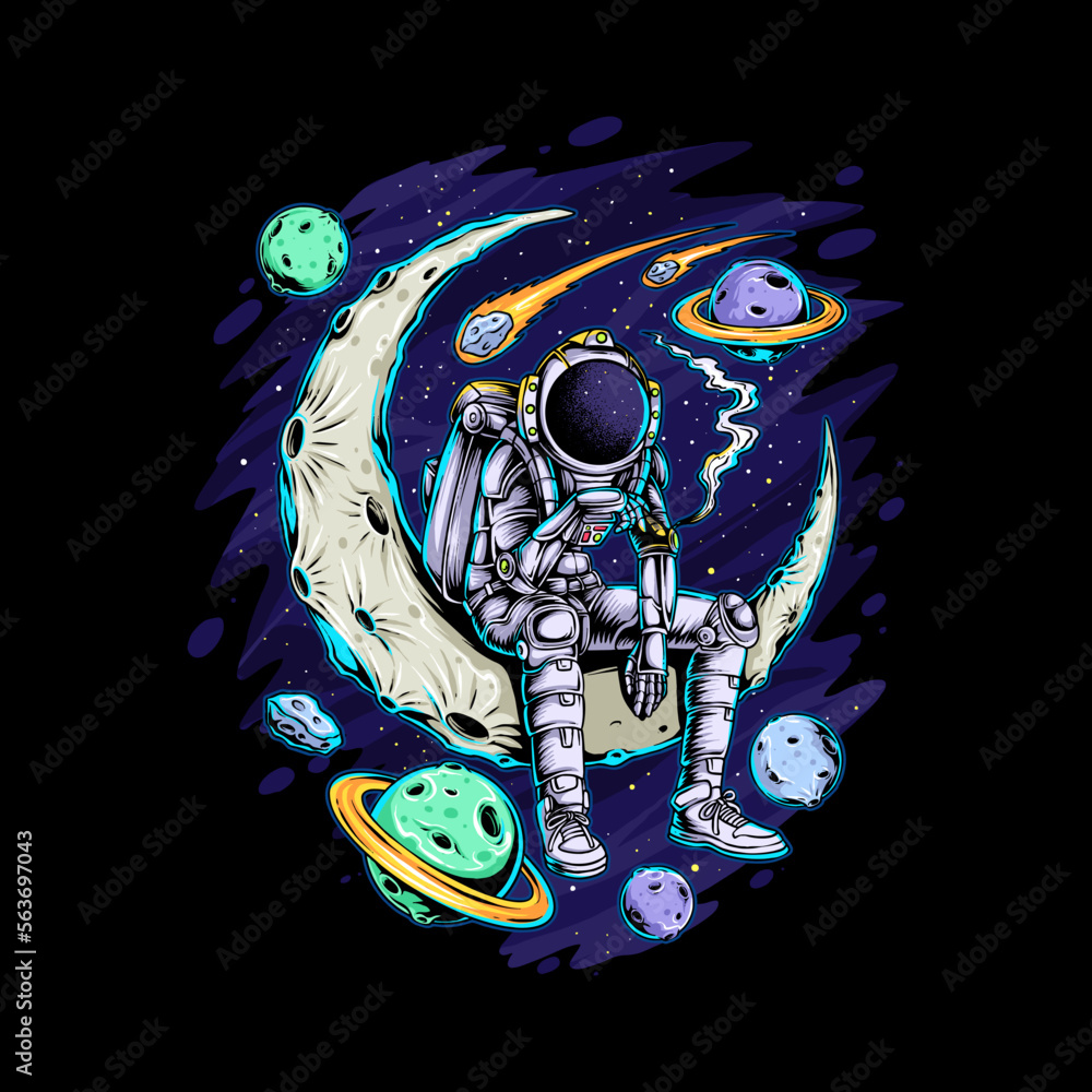 Vetor de ASTRONAUT Streetwear tshirt design do Stock | Adobe Stock