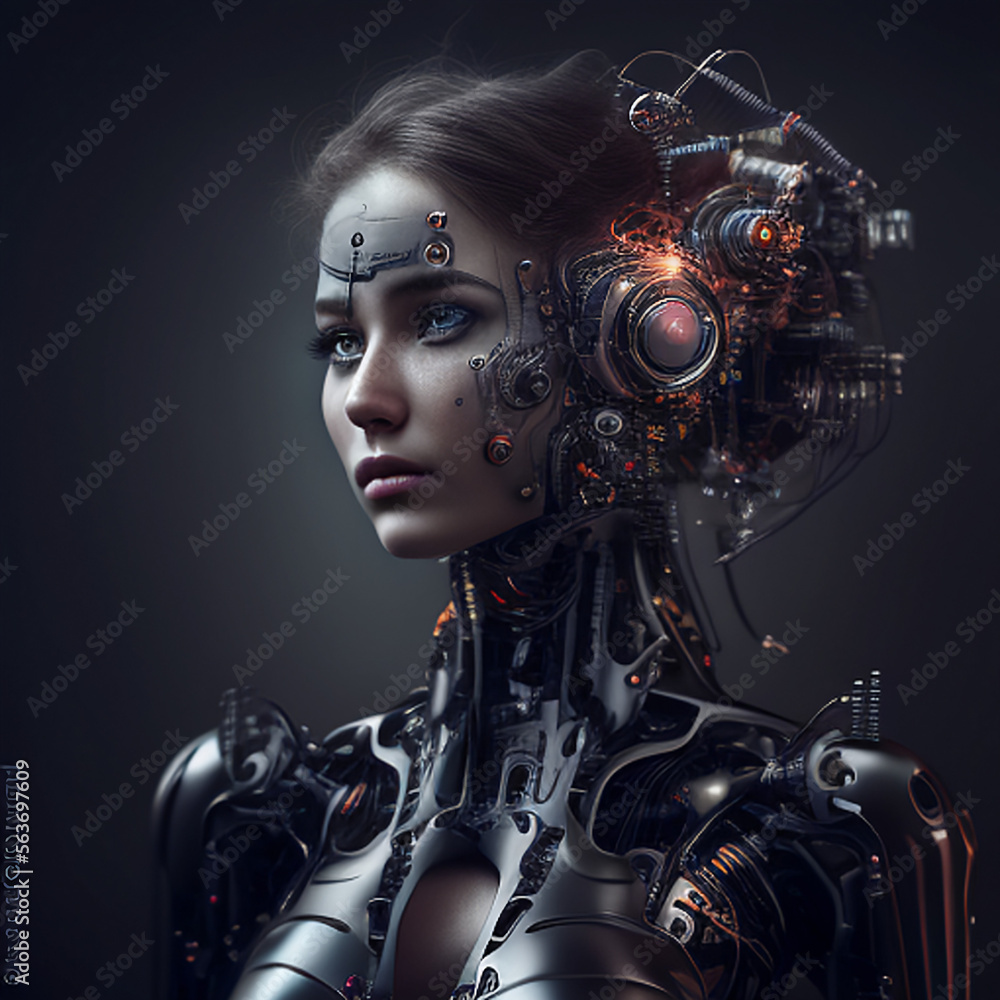 3d rendering artificial intelligence AI research of Robot and Cyborg ...