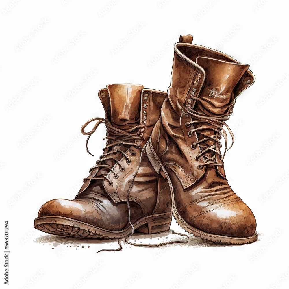 a pair of boots with laces on them are shown in this drawing by artist ...