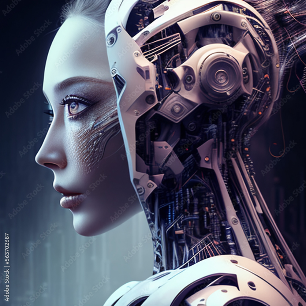 3d rendering artificial intelligence AI research of Robot and Cyborg ...