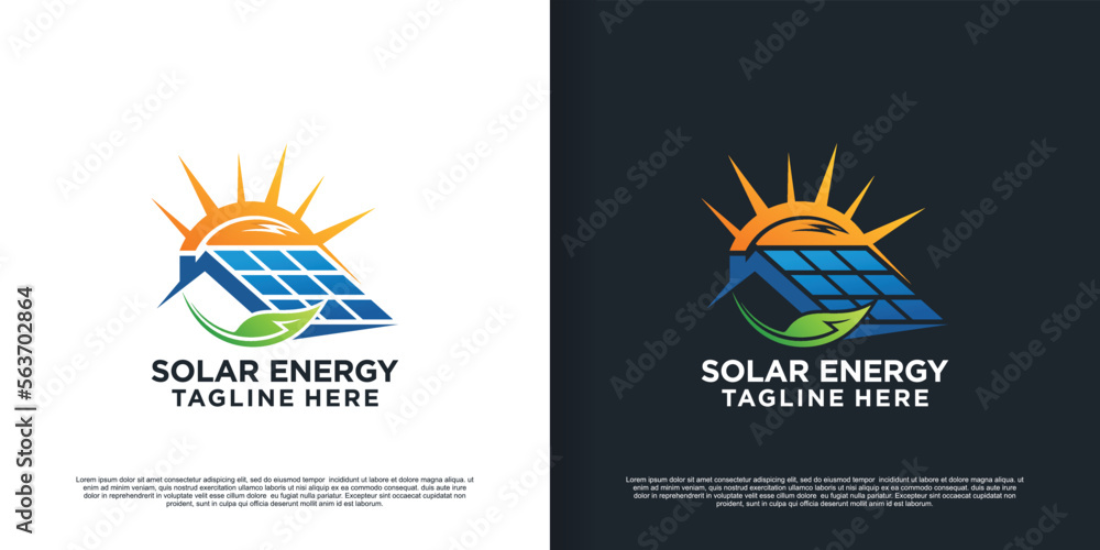 Solar energy logo design summer sunburst with unique concept Premium ...