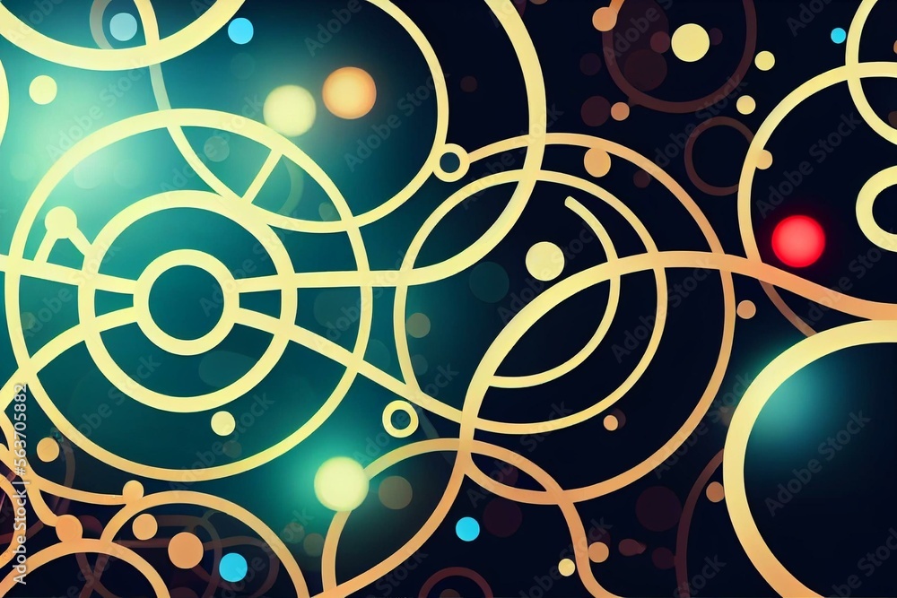 Connected dots icon. Circles pattern sign. Integration symbol. Abstract point movement ...