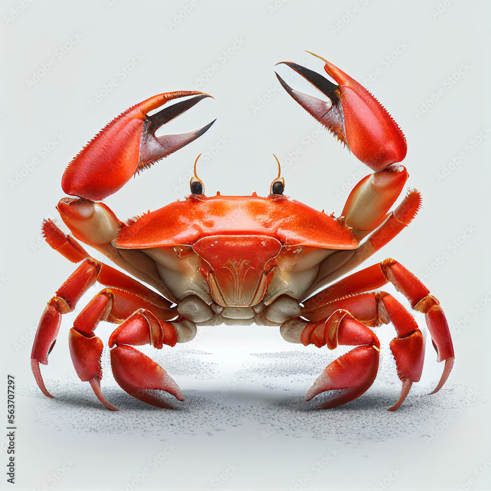 Christmas Island Red Crab full body image with white background ultra ...