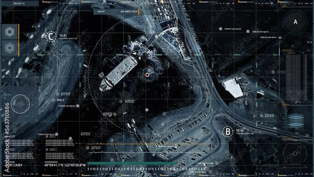 Military tracking technology broadcasting live feed from a satellite ...