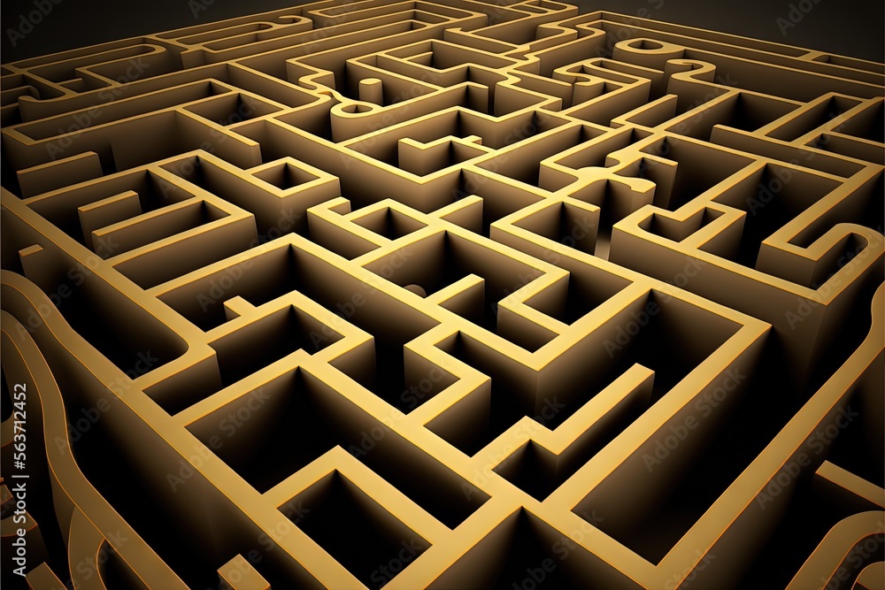a large square maze with a center in the middle of it and a black ...
