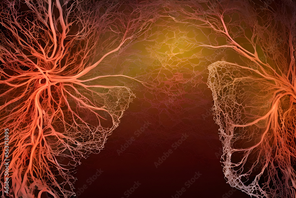abstract illustration of blood vessels AI generated content Stock ...