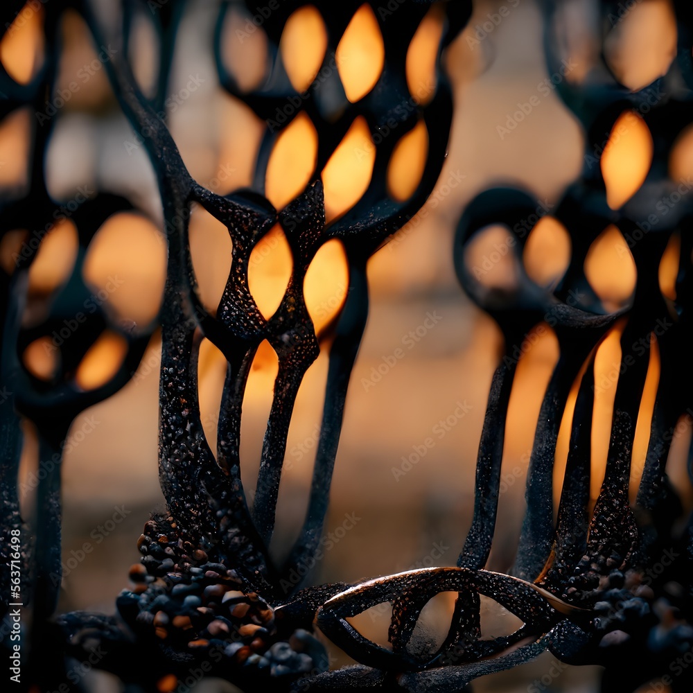 wrought iron Triskelion diffraction pattern Ultrarealistic ...