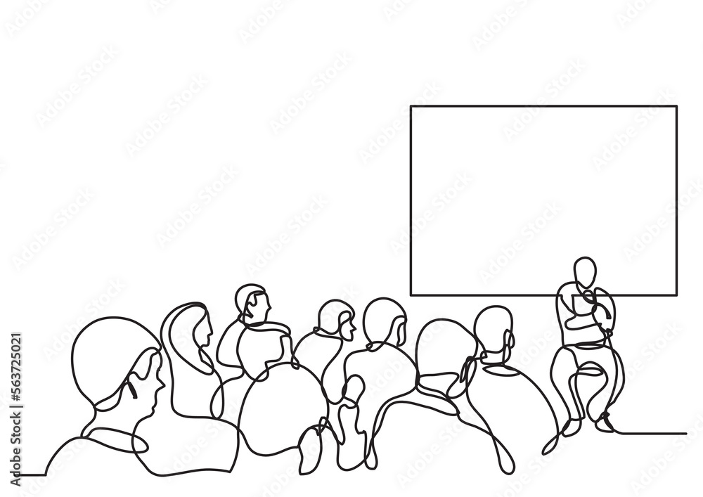 continuous line drawing vector illustration with FULLY EDITABLE STROKE ...