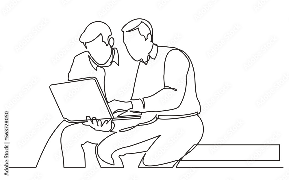 continuous line drawing vector illustration with FULLY EDITABLE STROKE ...