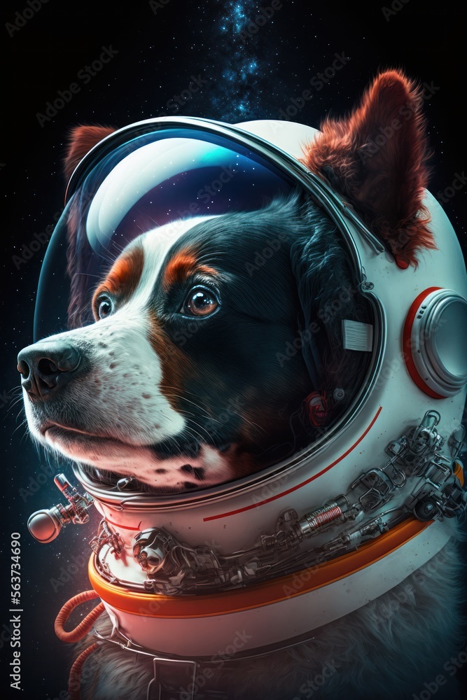 Futuristic Dog Astronaut animal In space with High-Quality Detailed ...