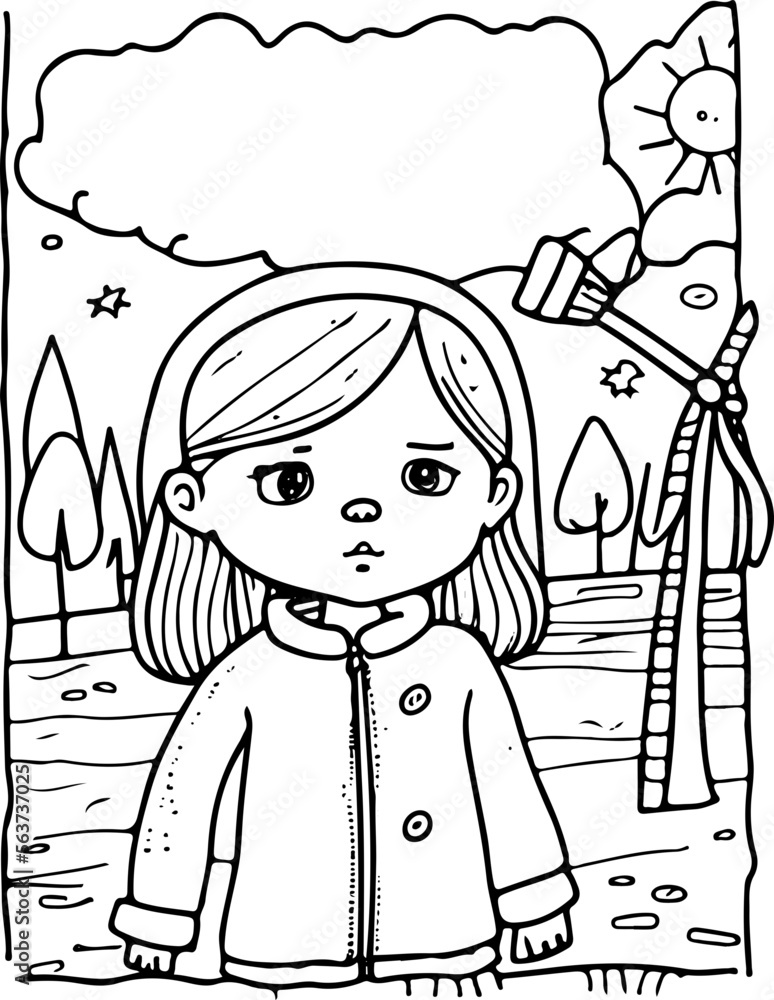 children, coloring, page, easter, earth, climate, change, flowers ...