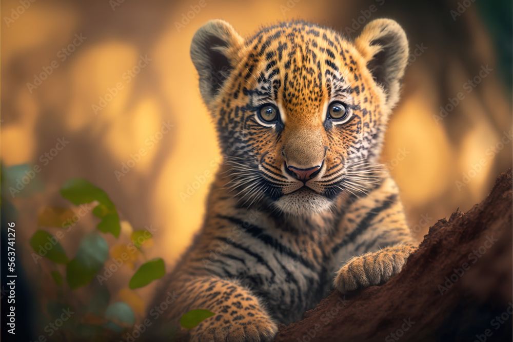 leopard cub Stock Illustration | Adobe Stock