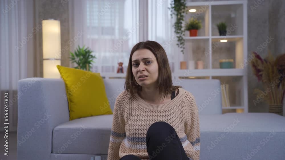 The mentally ill young woman becomes paranoid, flees from the camera in ...