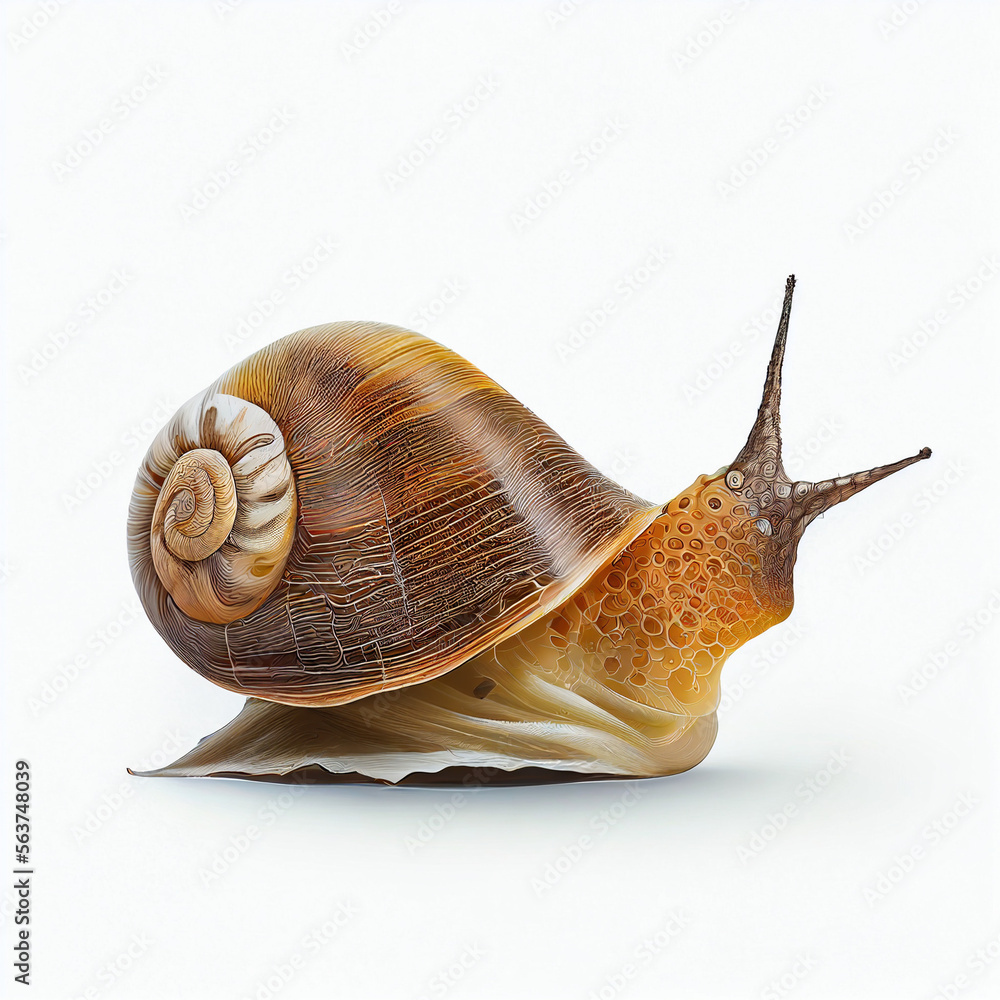 Cone Snail full body image with white background ultra realistic Stock ...